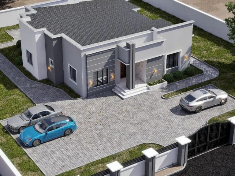 5-Bedroom Hidden Roof Bungalow design