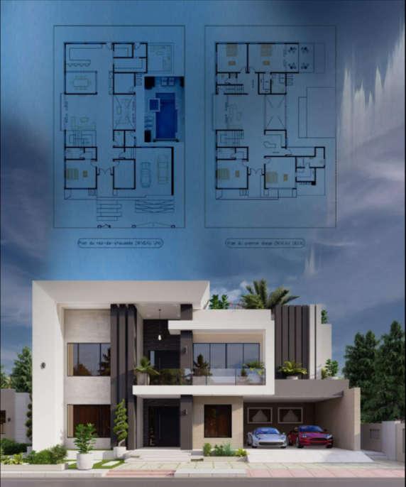 Modern 5-Bedroom Hidden Roof Design